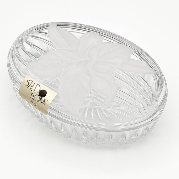 Studio Nova | Kitchen | Studio Nova Crystal Covered Dish Frosted Floral ...